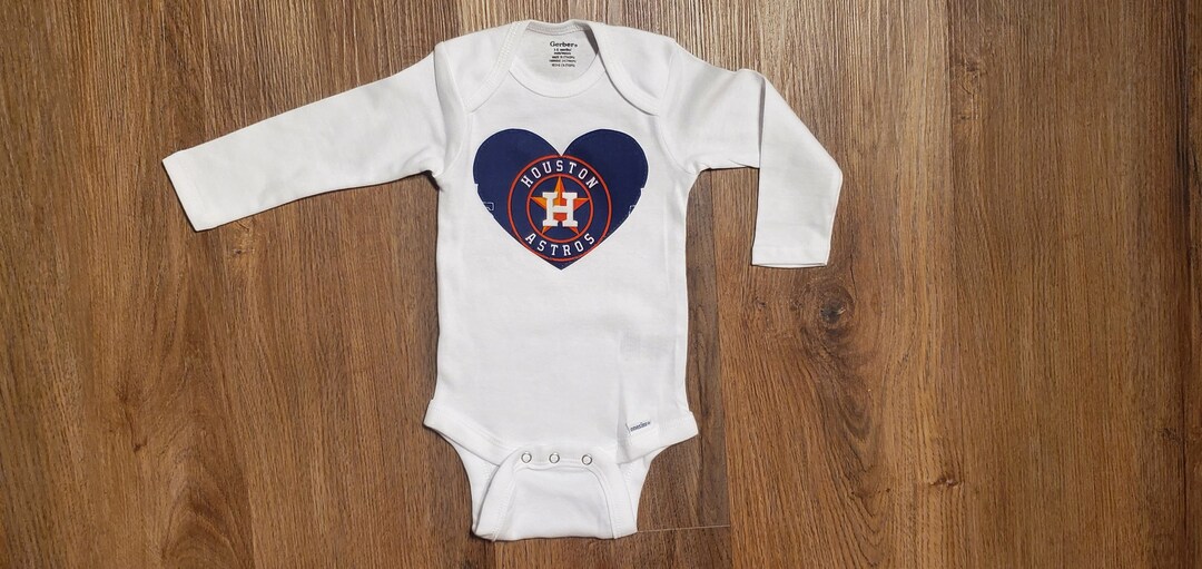 Astros Baby Heart Onesie - Etsy