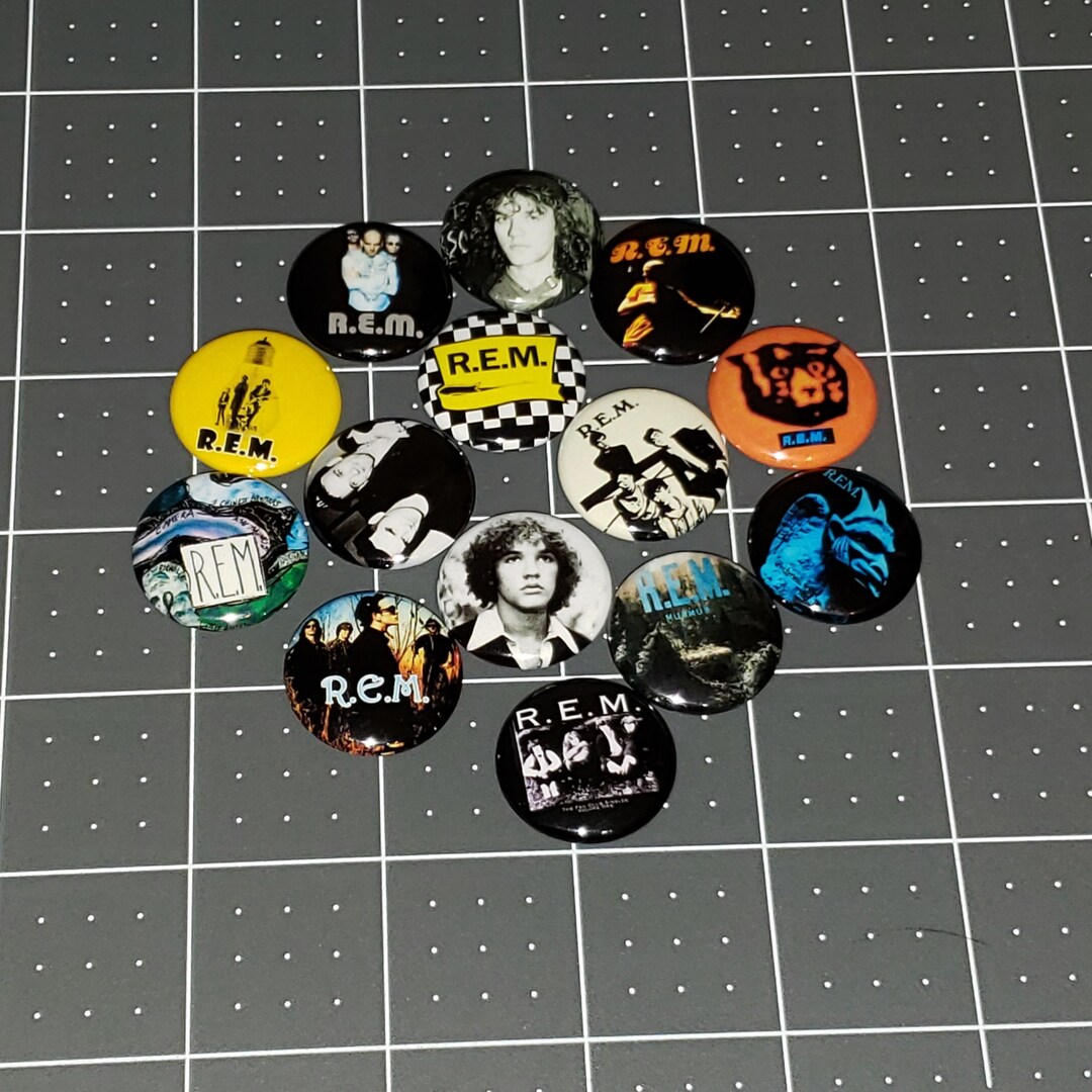 14 REM R.E.M. Buttons 1 Inch Pin Mini Vinyl LP Buttons Murmur Chronic ...