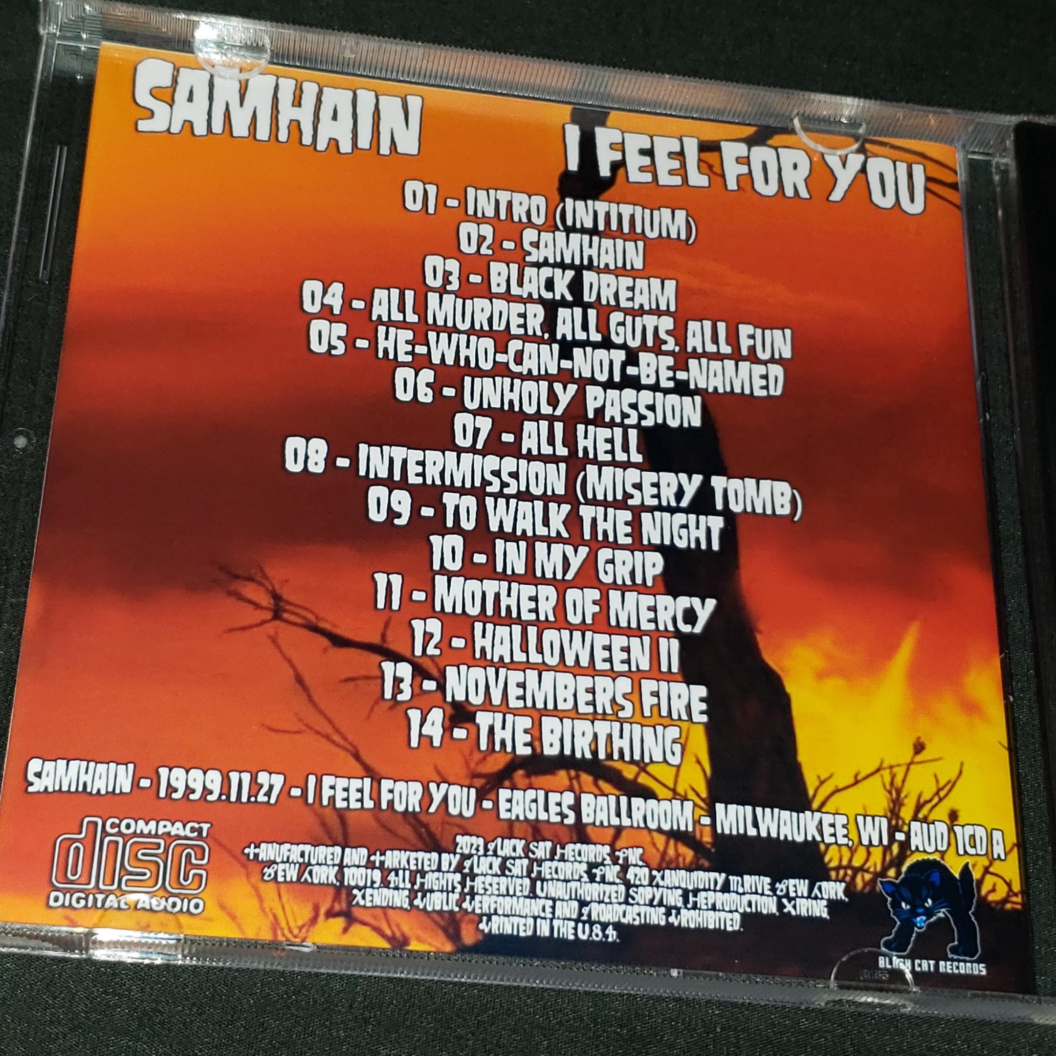 Samhain Misfits Live 1 CD Feel for You Live at Eagles Ballroom 1999 ...