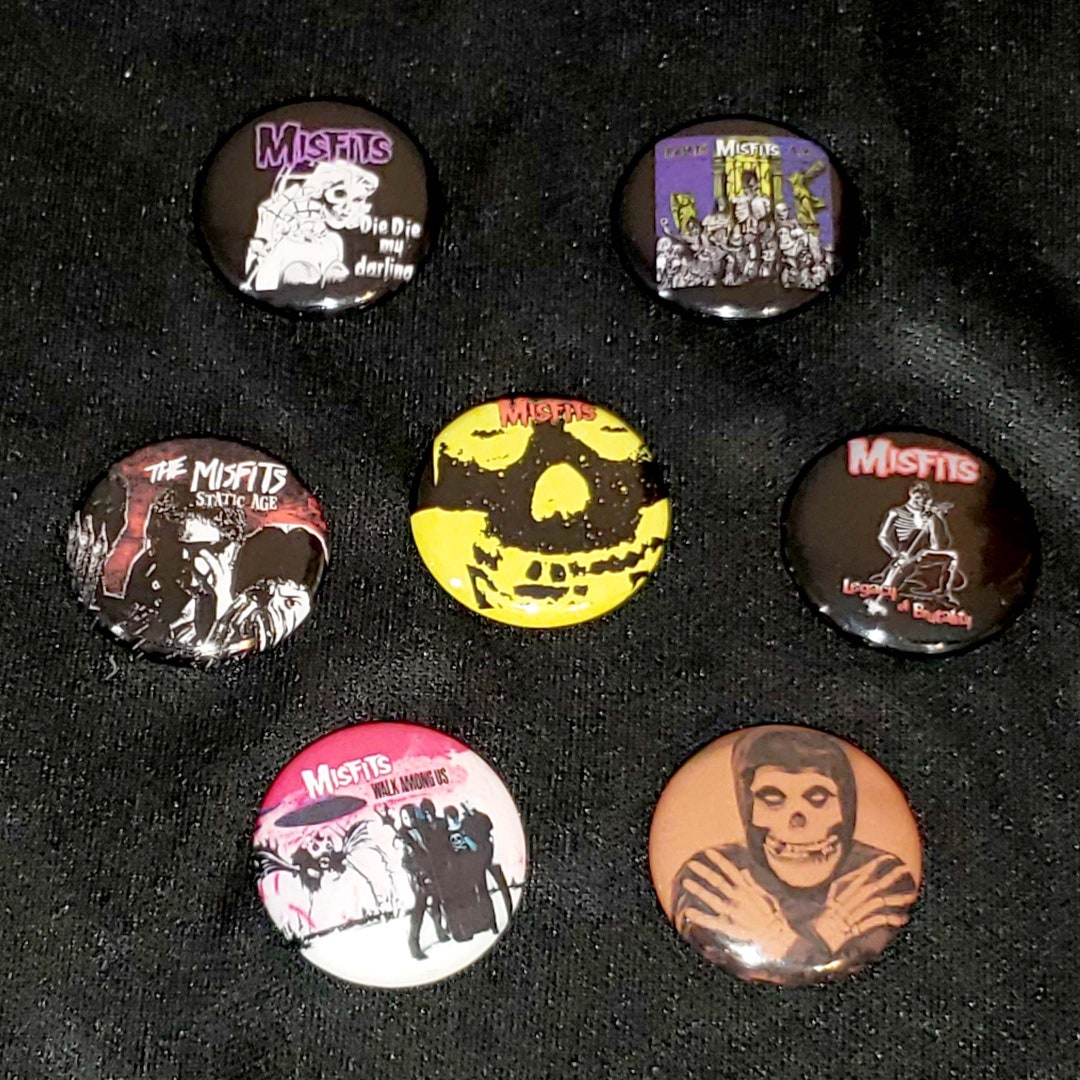 7 Misfits Buttons 1 Inch Pin Button Pins Misfits Die Die Earth AD Walk ...