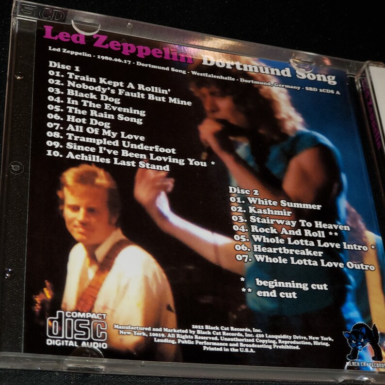 Led Zeppelin Live 2 CD Set Dortmund Song Live in 1980 Germany - Etsy
