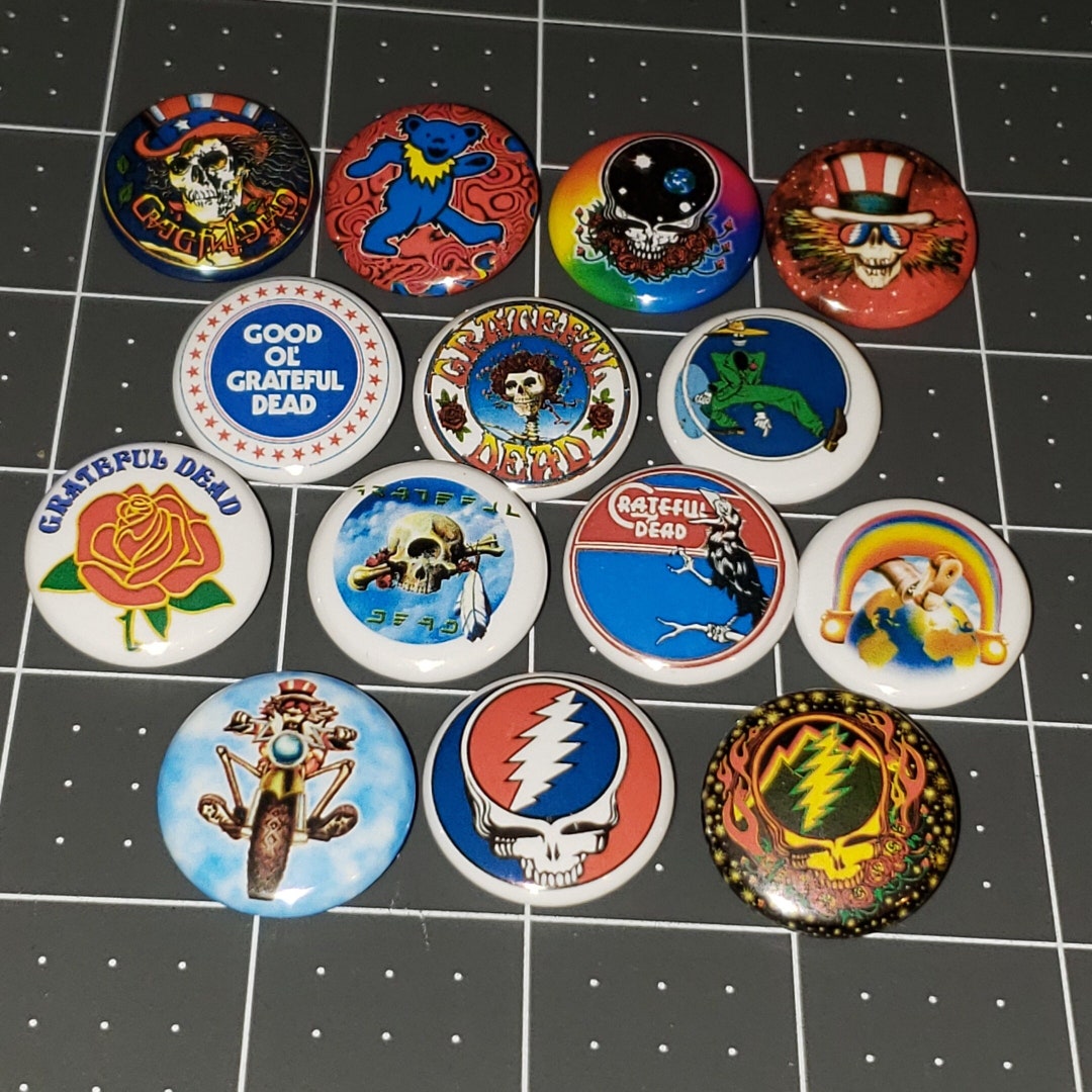 14 Grateful Dead Buttons 1 Inch Pin Mini Vinyl LP Button Lot B Steal ...