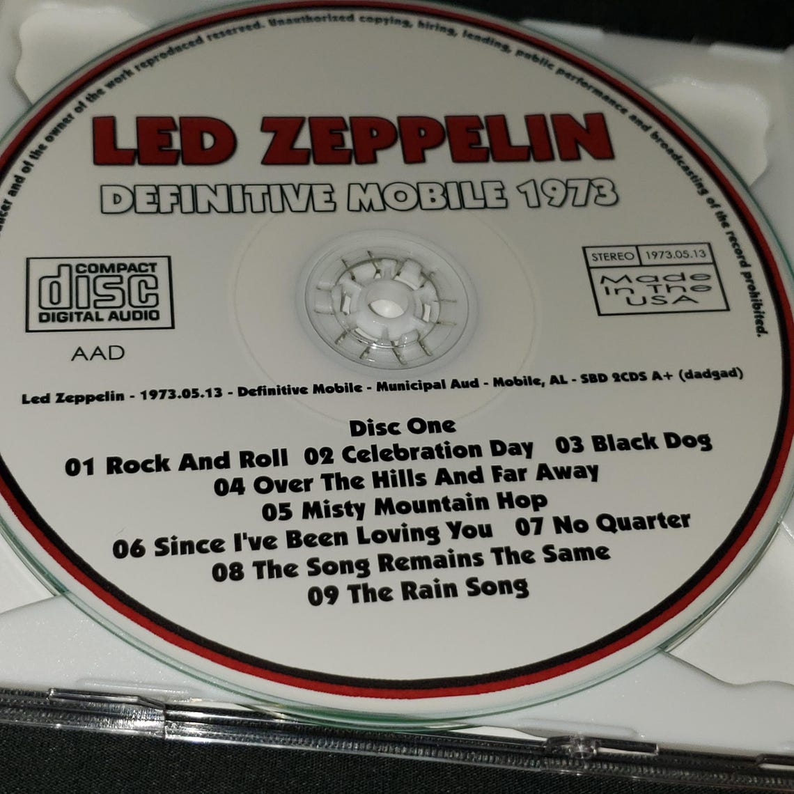 Led Zeppelin Live 2 CD Set Definitive Mobile Live at Mobile AL in 1973 ...
