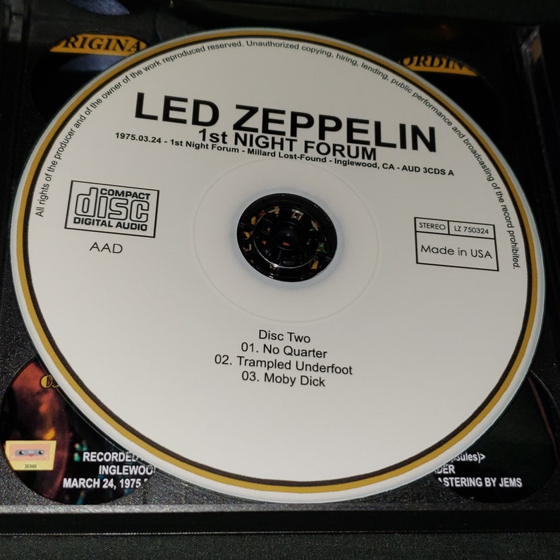 Led Zeppelin Live 3 CD Set Mike Millard Lostfound 1st Night Forum ...