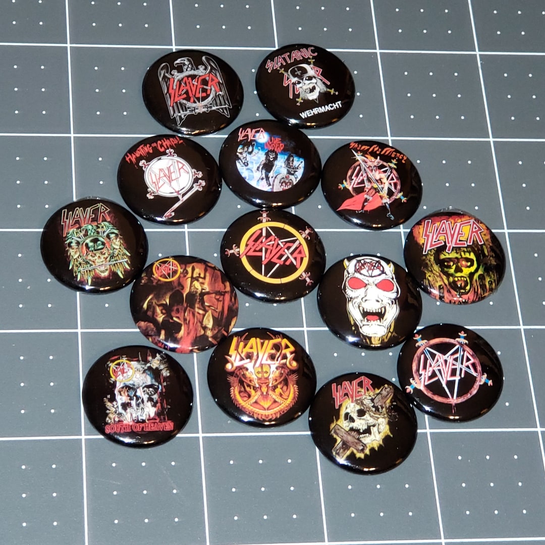14 Slayer Buttons Pin Buttons Mini Vinyl LP Covers 1 Inch Pins Thrash ...