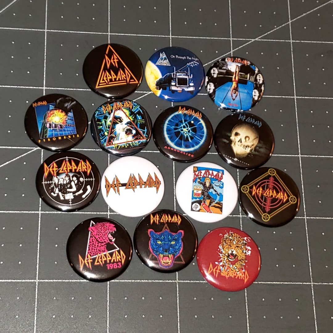 14 Def Leppard Buttons Pin Buttons Mini Vinyl LP Covers 1 Inch Pins ...