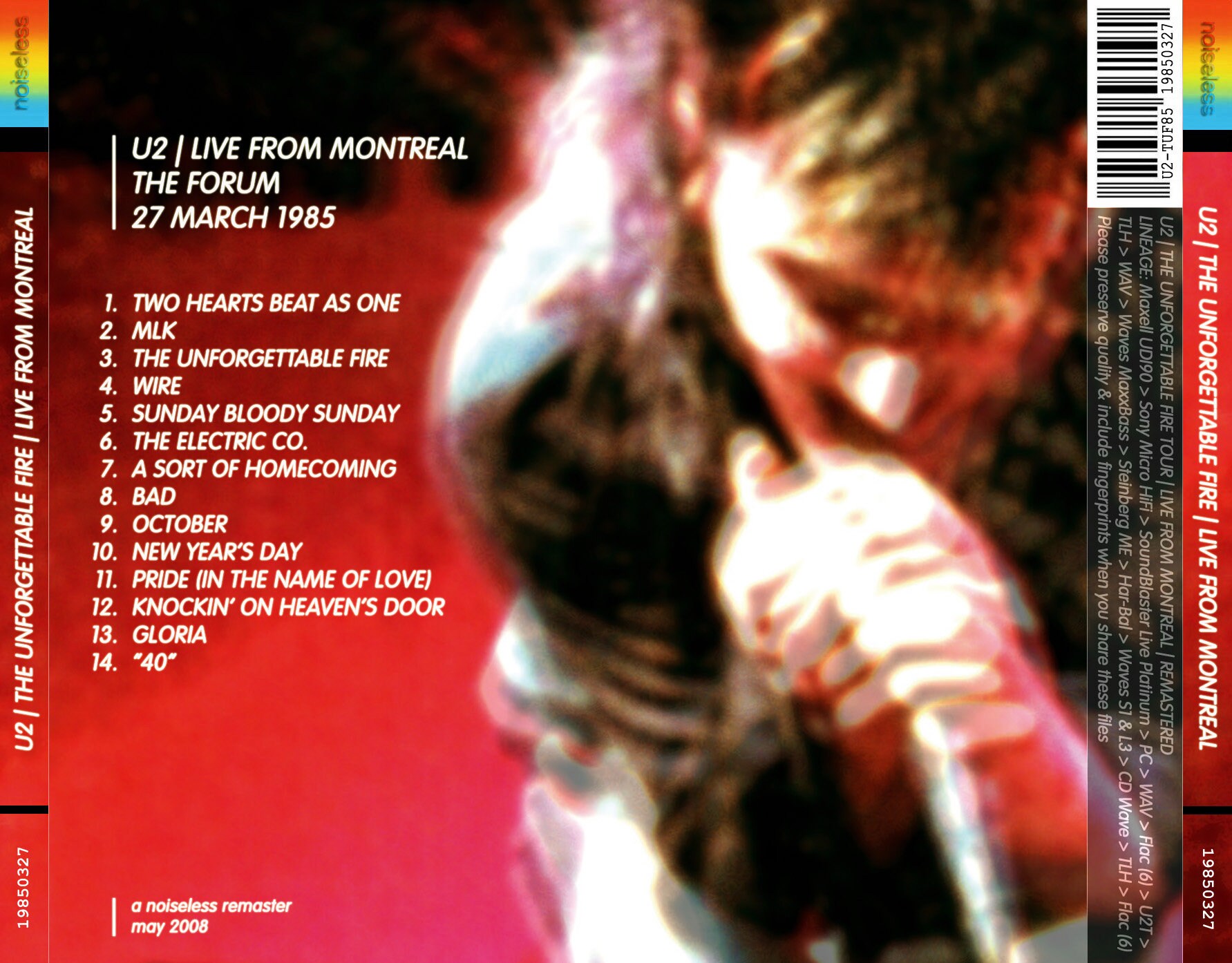 U2 Live 1 CD Montreal 1985 Forum Montreal Canada Bono the Edge - Etsy