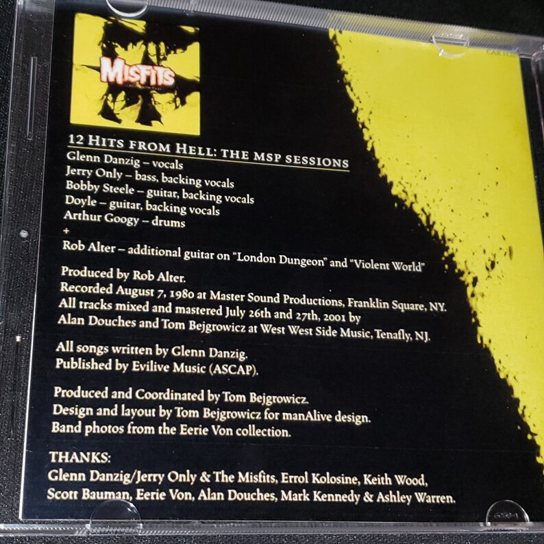 Misfits Live 1 CD 12 Hits From Hell the MSP Sessions August 7 1980 Fan ...