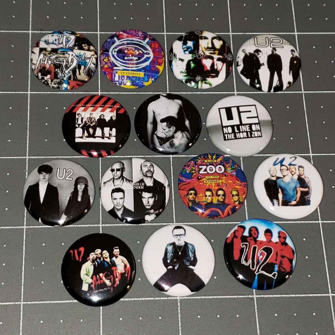 14 U2 Buttons Pin Buttons Mini 1 Inch Pins Vinyl LP Cover Achtung Baby ...