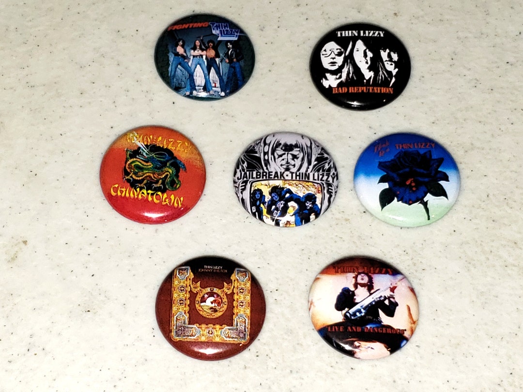 7 Thin Lizzy Button 1 Inch Buttons Pin Pins Badge Badges Albums Phil ...