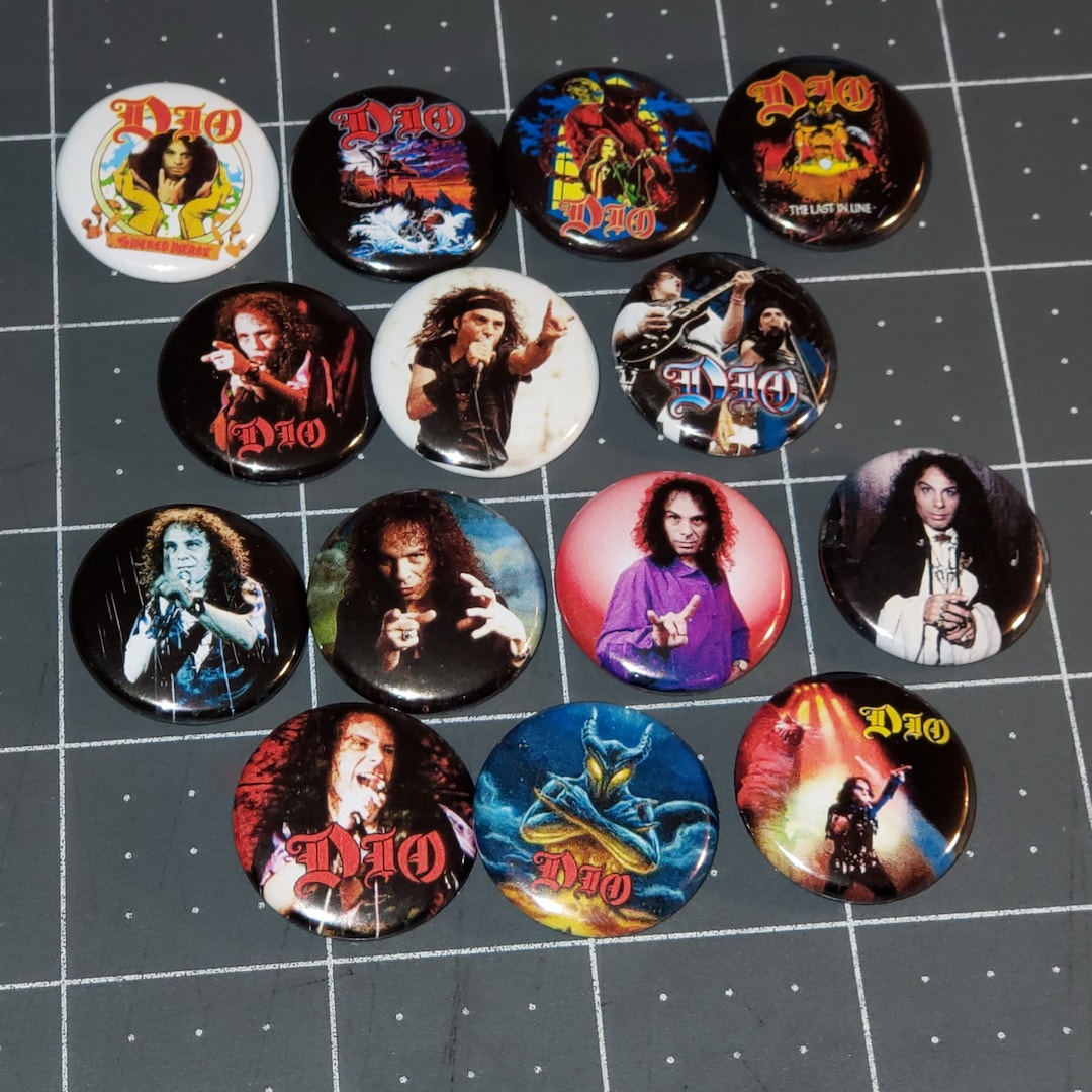 14 DIO Buttons Pin Buttons Mini Vinyl LP Covers 1 Inch Pins Ronnie ...