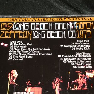 Led Zeppelin Live 3 CD Set Mike Millard Lost and Found V37 Long Beach ...