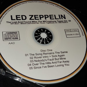 Led Zeppelin 4 CD Set Mike Millard Lost and Found Vol. 50 Inglewood, CA ...
