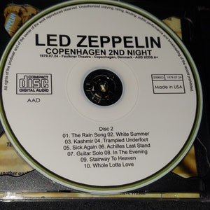 Led Zeppelin Live 2 CD Set Rare Live in 1979 Copenhagen, Denmark Jimmy ...