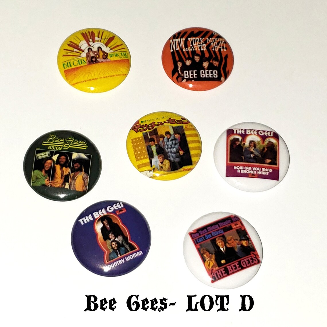 35 Bee Gees Buttons 1 Inch Pin 70s Logo Disco 70s Classic Mini | Etsy