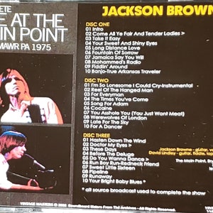 Jackson Browne 3 CD Set Live at the Main Point in 1975 Duo Show W David Lindley - Etsy
