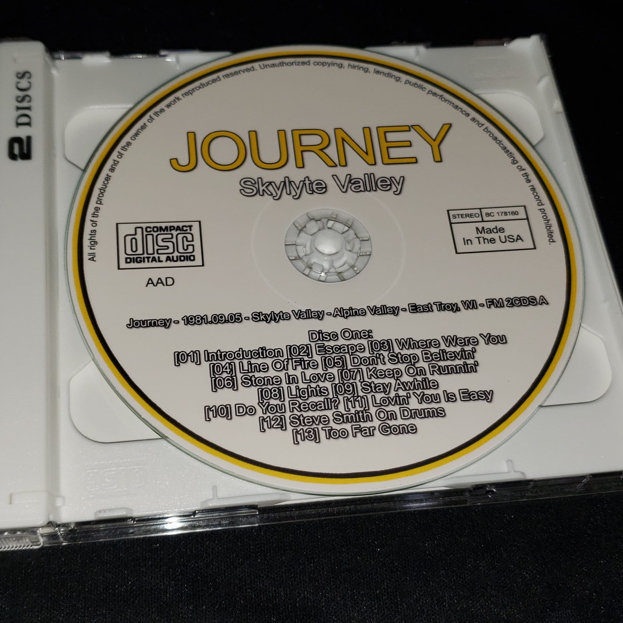 Journey Live 2 CD Set Skylyte Valley Live at Alpine Valley - Etsy