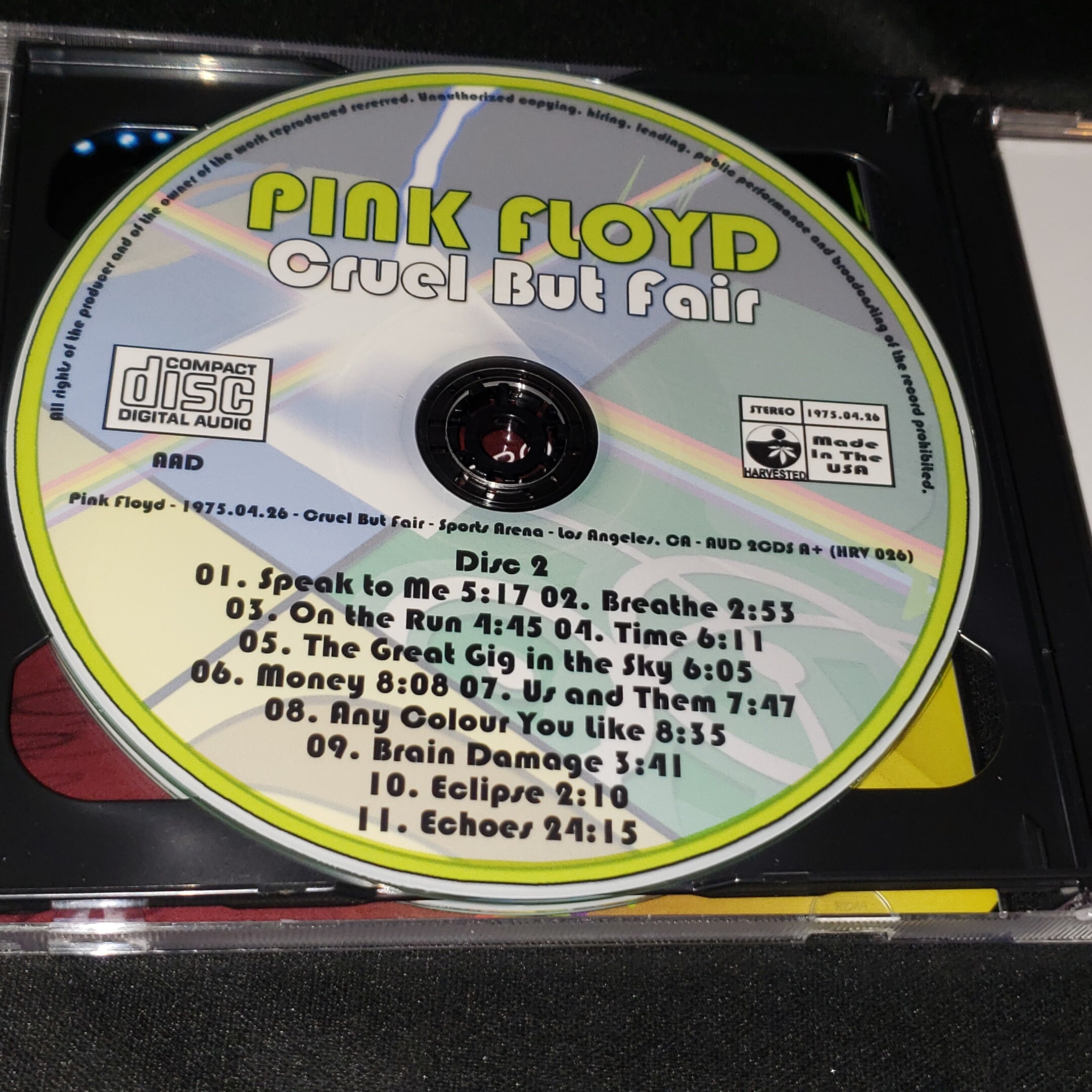 Pink Floyd 2 CD Set Cruel but Fair Live in Los Angeles 1975 Roger ...