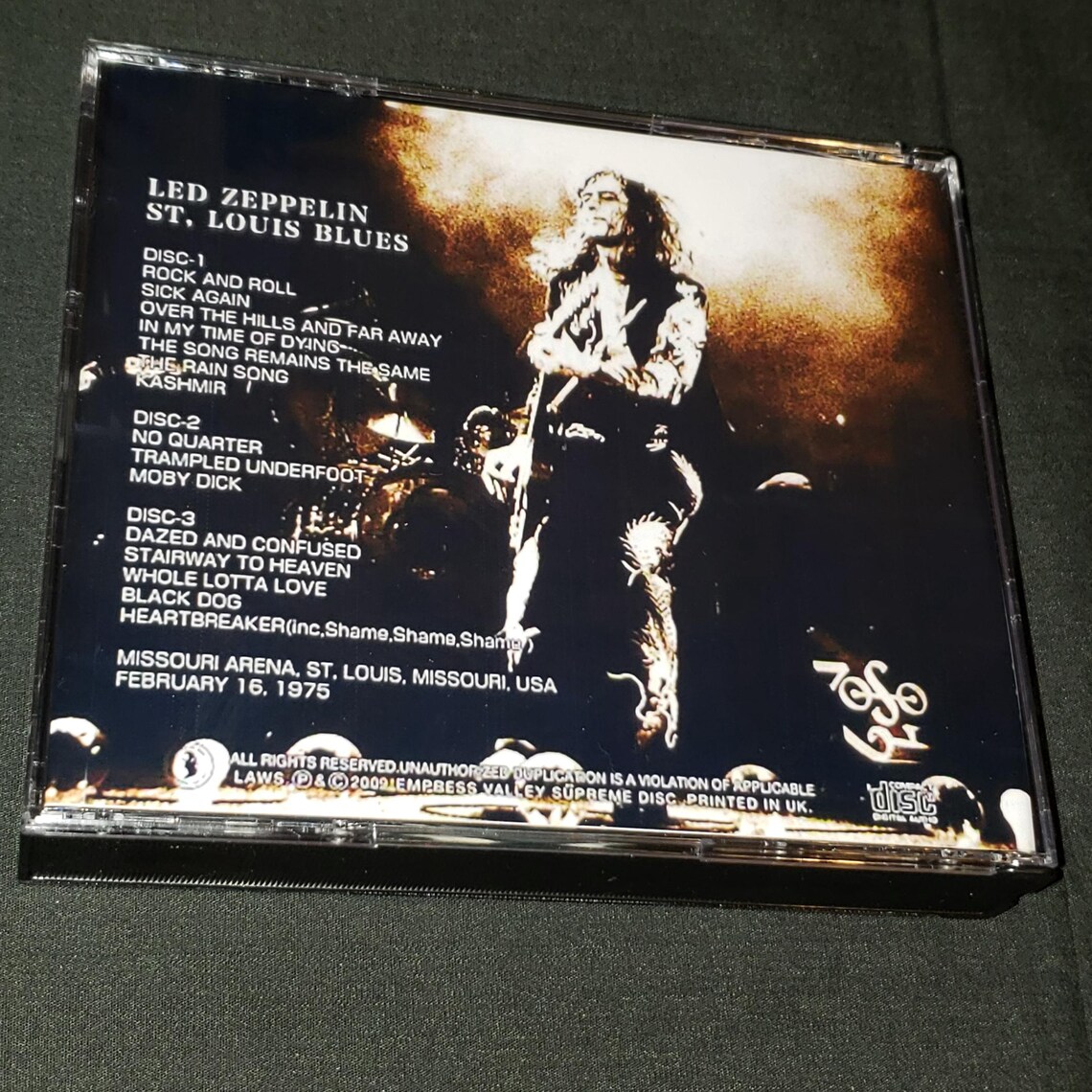 Led Zeppelin 3 CD Set St Louis Blues Live in St. Louis MO 1975 Jimmy ...