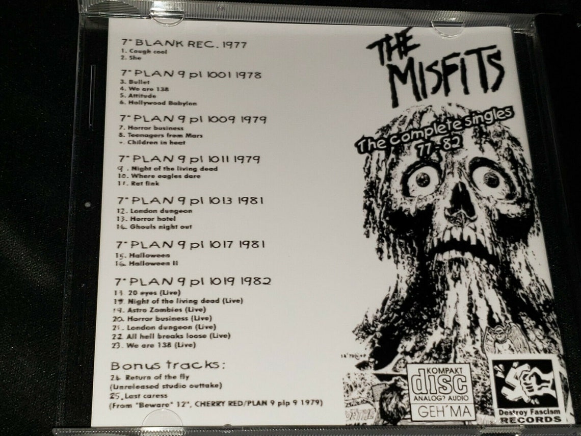 Misfits 1 CD Set Beware the Complete Singles 77-82 Samhain - Etsy