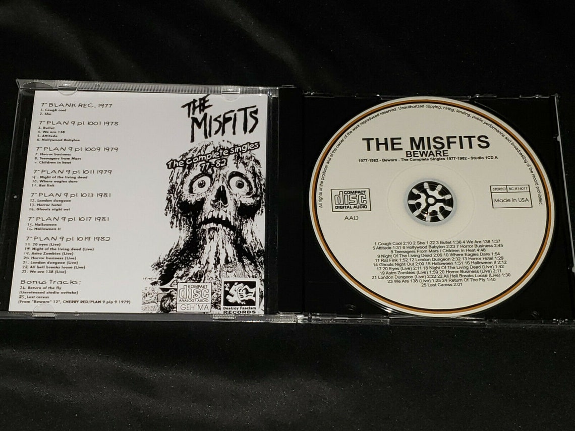 Misfits 1 CD Set Beware the Complete Singles 77-82 Samhain Danzig Original 45s - Etsy