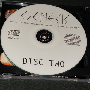 Genesis Live 1977 2 CD Set Second Nature at the Fox Theater in Atlanta ...