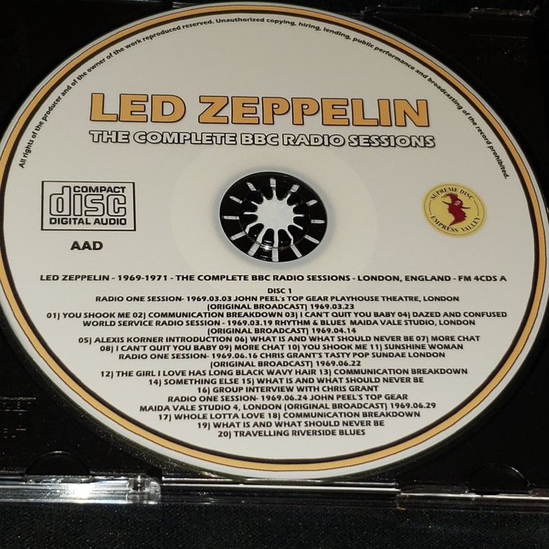 Led Zeppelin 4 CD Set BBC Radio Session Live 1969-1971 Comp Unreleased ...