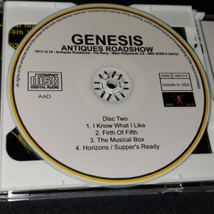 Genesis Live 2 CD Set Antiques Roadshow 1973 at the Roxy Phil Collins ...