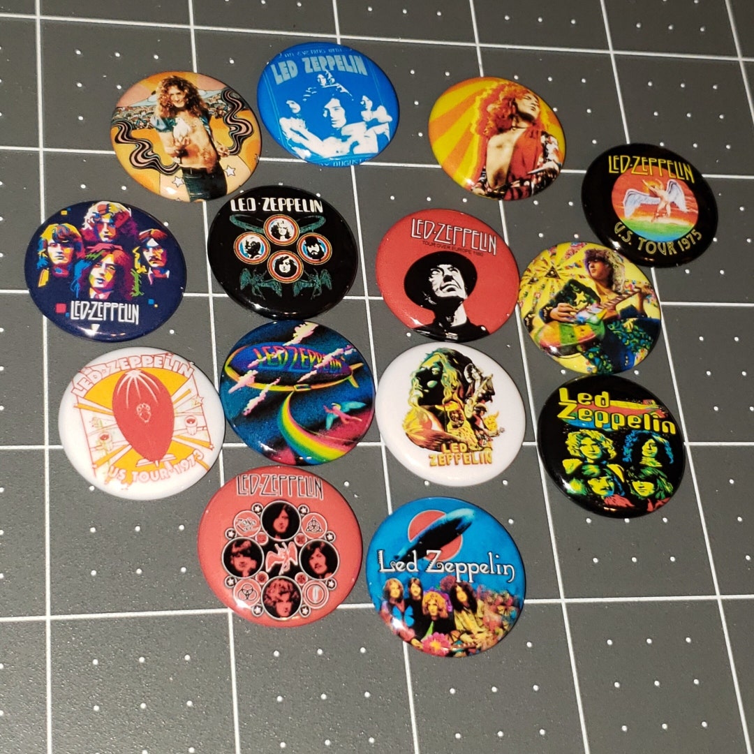 14 Led Zeppelin Buttons Pin Buttons Mini Vinyl LP 1 Inch Pins Page ...