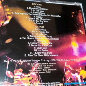 Genesis Live 2 CD Set Definitive Chicago 1978 in Chicago IL Phil ...