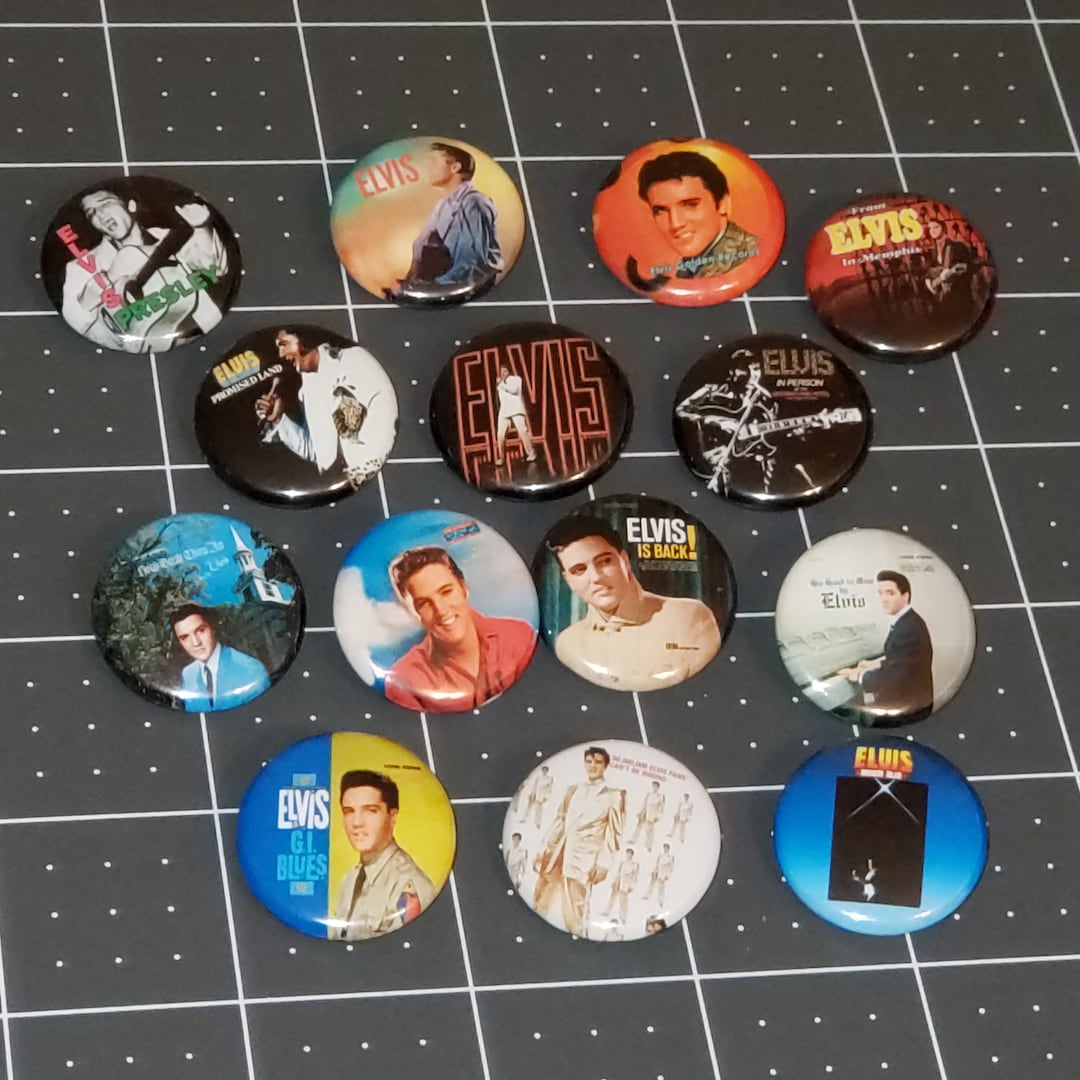 14 Elvis Presley Buttons 1 Inch Button Pin Pins Mini Albums Vinyl LP ...