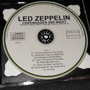 Led Zeppelin Live 2 CD Set Rare Live in 1979 Copenhagen, Denmark Jimmy ...