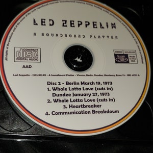 Led Zeppelin 4 CD Set A Soundboard Platter Live in 1973 Comp Shorter ...