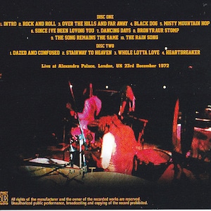 Led Zeppelin 3 CD 2nd Night Live in London UK at Alexandra Palace in ...
