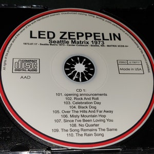 Led Zeppelin 3 CD Set Seattle Matrix Live 1973 in Seattle, WA Jimmy ...