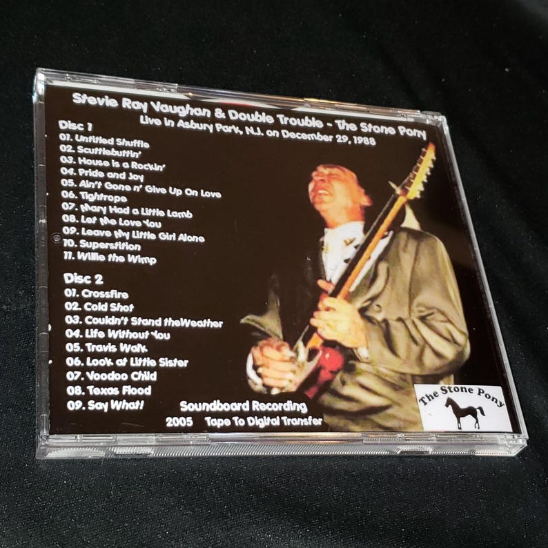 Stevie Ray Vaughan 2 CD Set Live Cold Pony in Asbury Park NJ 1988 Tour ...