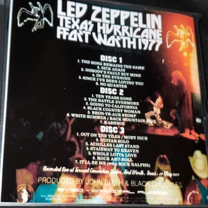 Led Zeppelin 3 CD Set Texas Hurricane Live 1977 Fort Worth Texas 1975 W ...