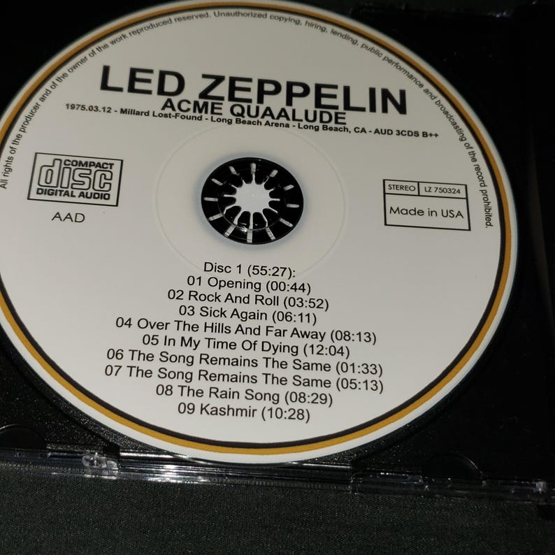 Led Zeppelin Live 3 CD Set Mike Millard Lost and Found Acme Quaalud ...