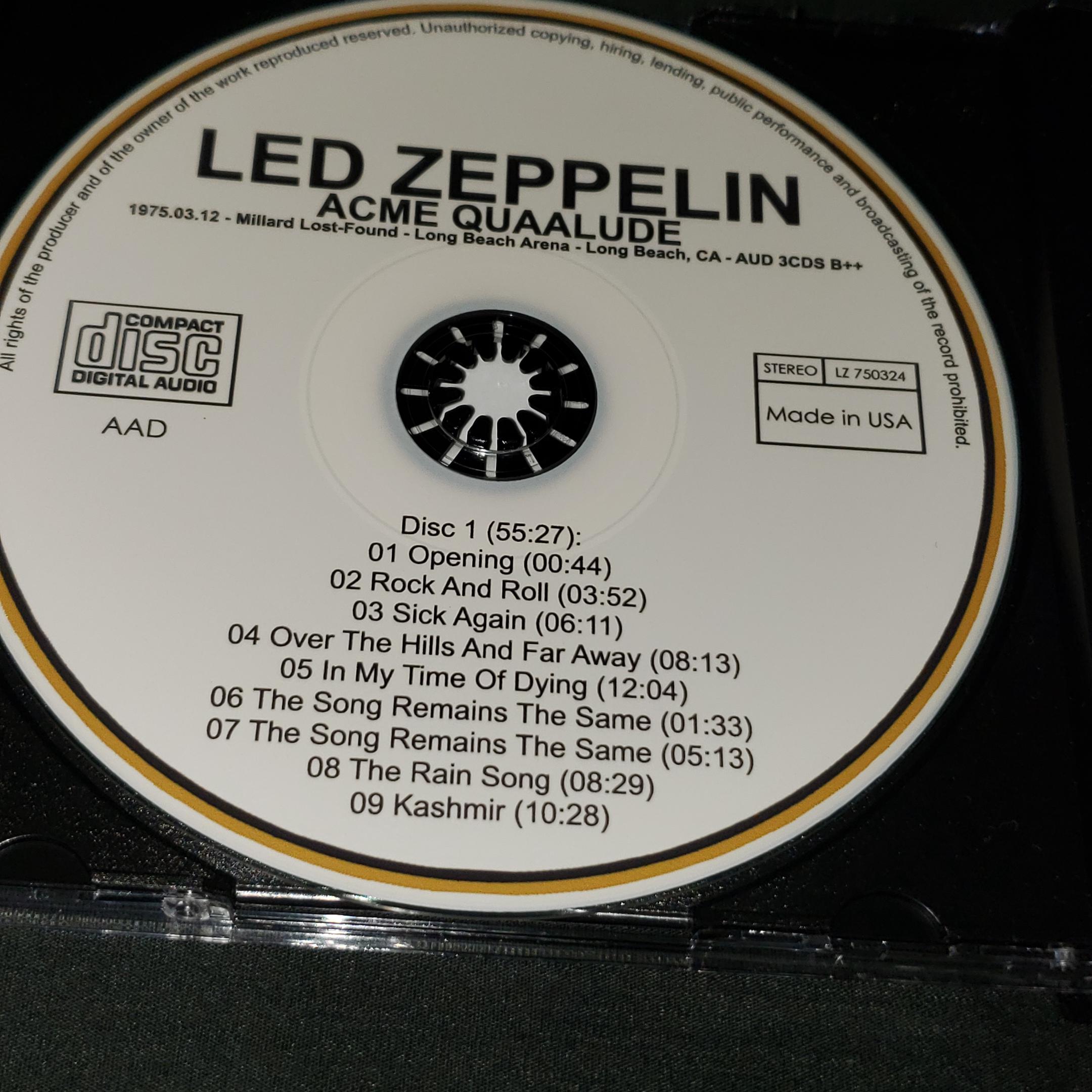 Led Zeppelin Live 3 CD Set Mike Millard Lost and Found Acme Quaalud ...