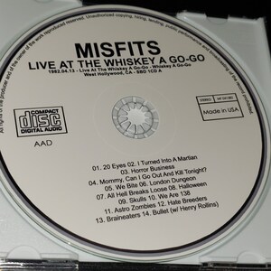 Misfits 1 CD Live in 1982 at Whiskey A Go-go in West Hollywood CA ...