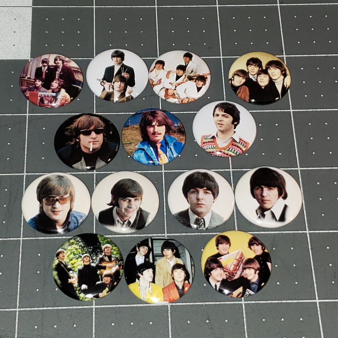 14 Beatles Buttons 1 Inch Button John Paul George Ringo Mini Pin Pins ...