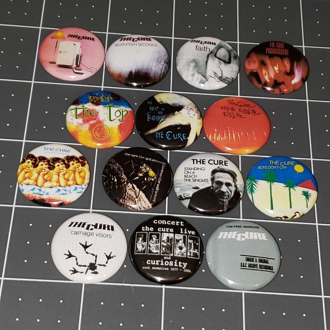 14 Cure Buttons 1 Inch Pin Button Mini 1st Vinyl LP Albums Faith Top ...