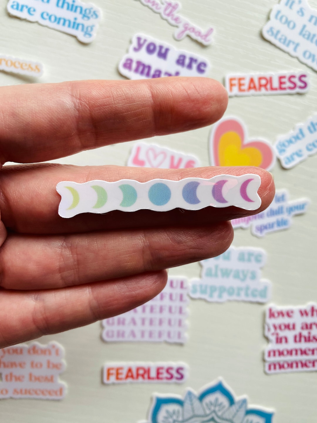 Mini Moon Phase Sticker - Sparkly Sticker - Tiny Moon Sticker - Etsy