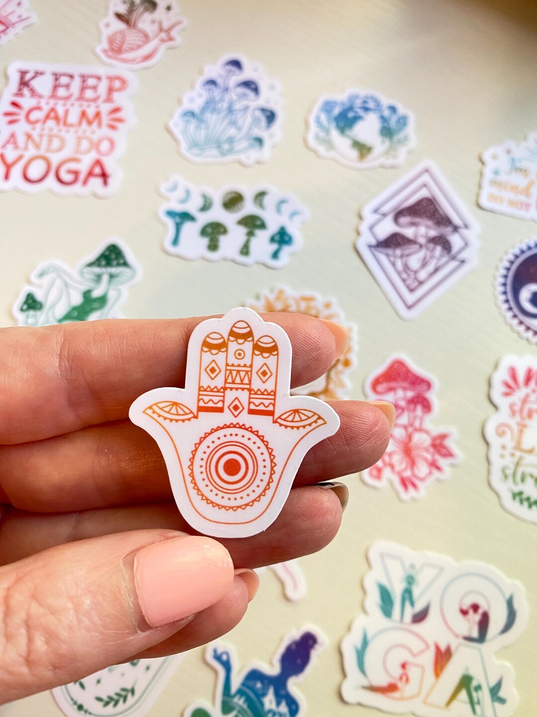 Mini Hamsa Sticker - Yoga Sticker With Hamsa Design - Tiny Evil Eye ...