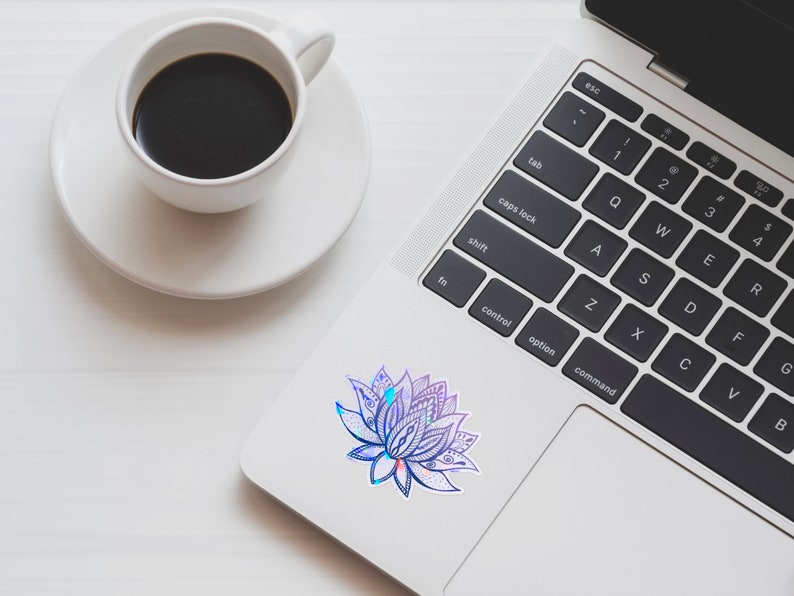 Blue & Purple Holographic Lotus Sticker Lotus Flower Sticker - Etsy