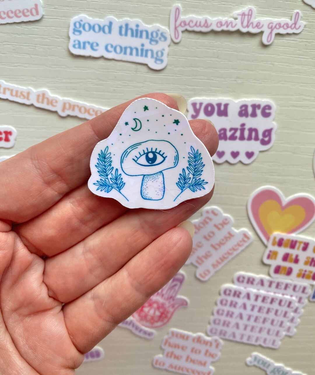Magic Mushroom Sticker - Tiny Mushroom Sticker - Journal Stickers ...