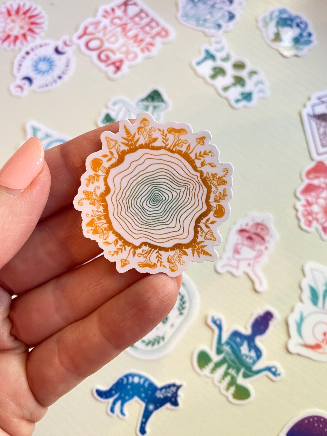 Tree Ring Sticker - Tiny Nature Sticker for Water Bottle - Tiny Sticker ...