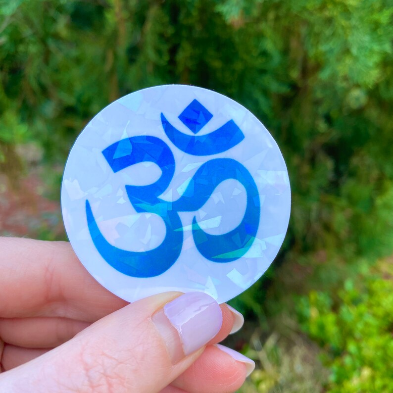 OM Yoga Holographic Vinyl Sticker, Yoga Sticker, Meditation Sticker - Etsy