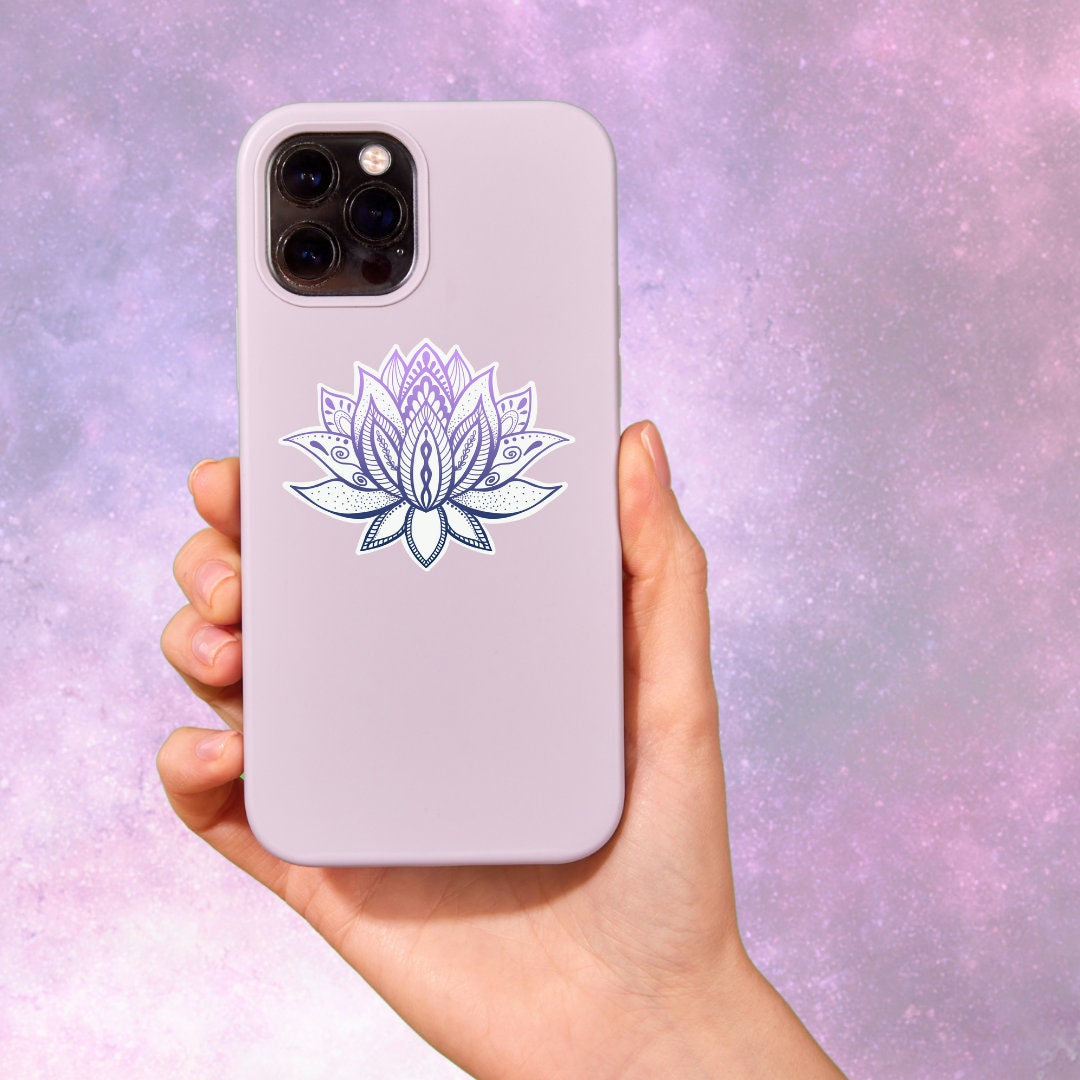 Mini Holographic Lotus Flower Sticker Lotus Flower Laptop Sticker Tiny ...