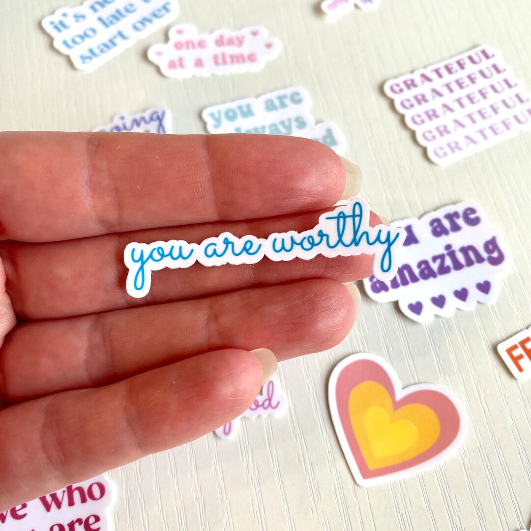 Mini You Are Worthy Sticker - Positivity Sticker - Tiny Self-love ...
